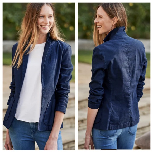 Frank & Eileen | Jackets & Coats | Frank Eileen Preformance Linen Navy ...
